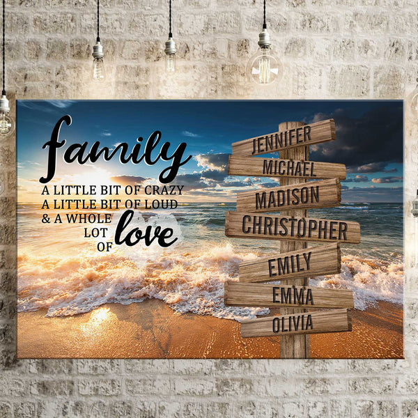 Personalized Ocean Sunset Color A Little Whole Lot of Love Multi-Names ...