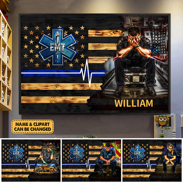 Personalized Poster Canvas For EMT Custom Name Poster Canvas For EMT H ...